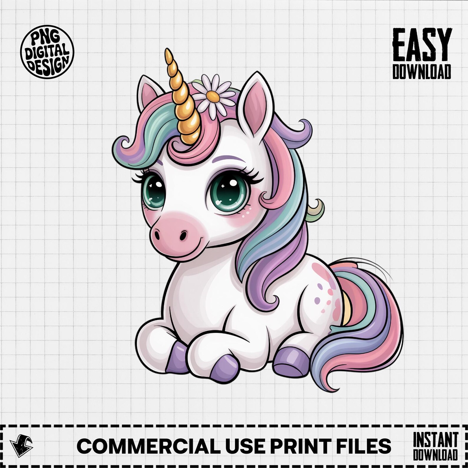 Baby Unicorn Clipart, Cute Animal Clipart, Nursery Clipart, Baby Shower ...