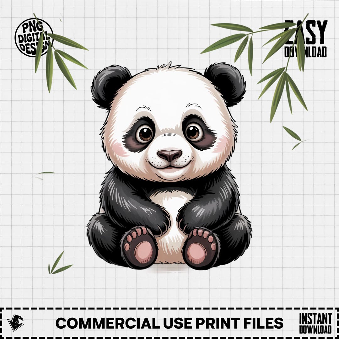 Baby Panda Clipart, Cute Animal Clipart, Nursery Clipart, Panda Bear ...