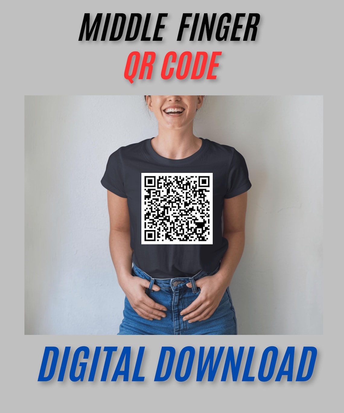 Middle Finger QR Code Funny SVG Fuck You QR Code Printable Design ...