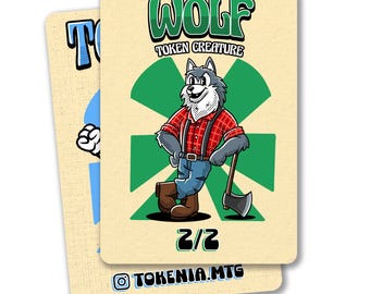 MTG Bestiary: G Wolf Token (astral Variant) - Etsy