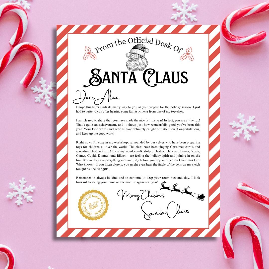 CUSTOM Letter From Santa, Printable After Customization - Etsy