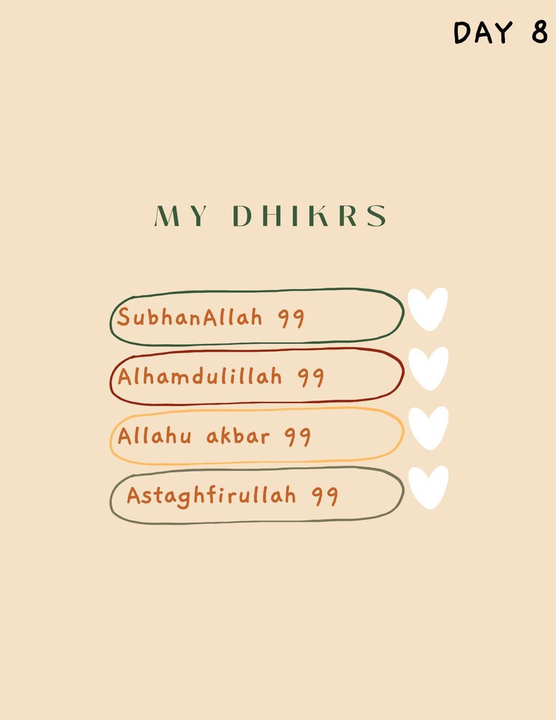 30 Days of Dhikr Islamic Journal Muslim Prayer Notebook Dhikr Journal ...