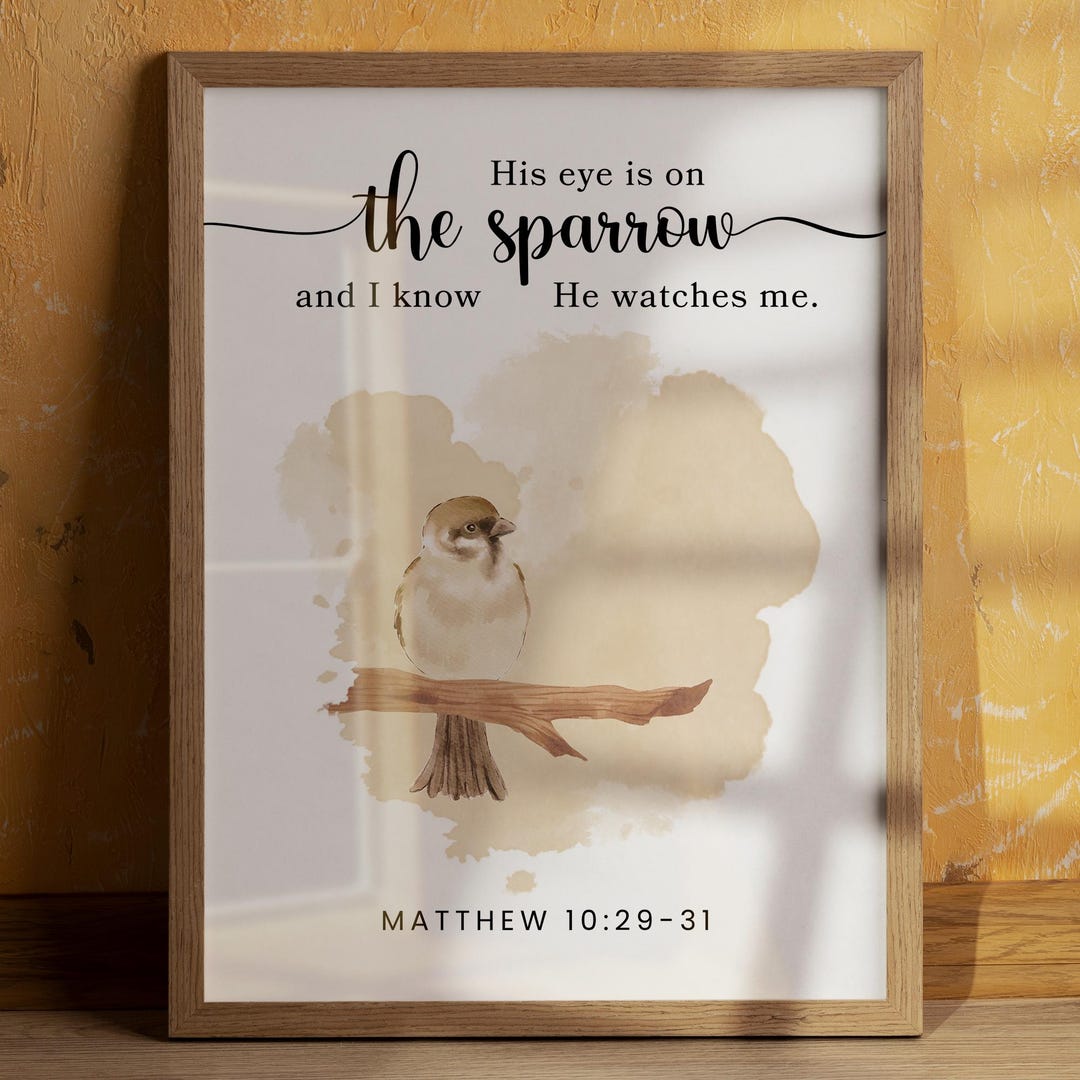 The Sparrow Christian Wall Art Matthew 10 Scripture Poster Printable ...