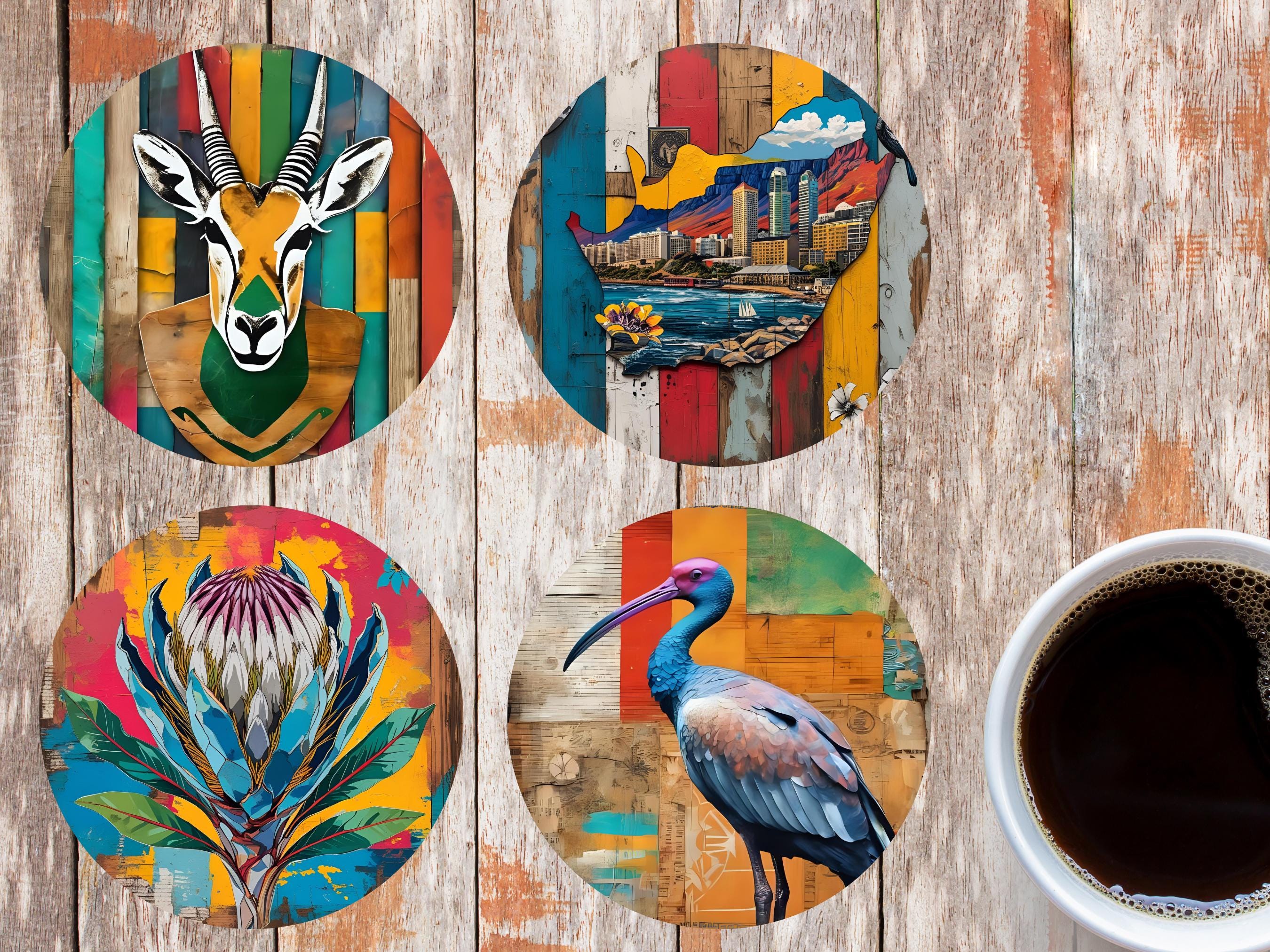 South African Coaster Clipart Bundle: African Wildlife Designs (digital ...