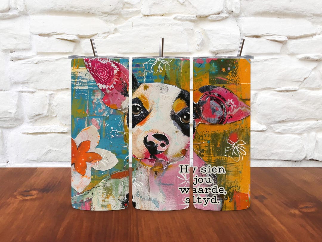 South African Afrikaans Retro Hond Skinny Tumbler Sublimation Design ...