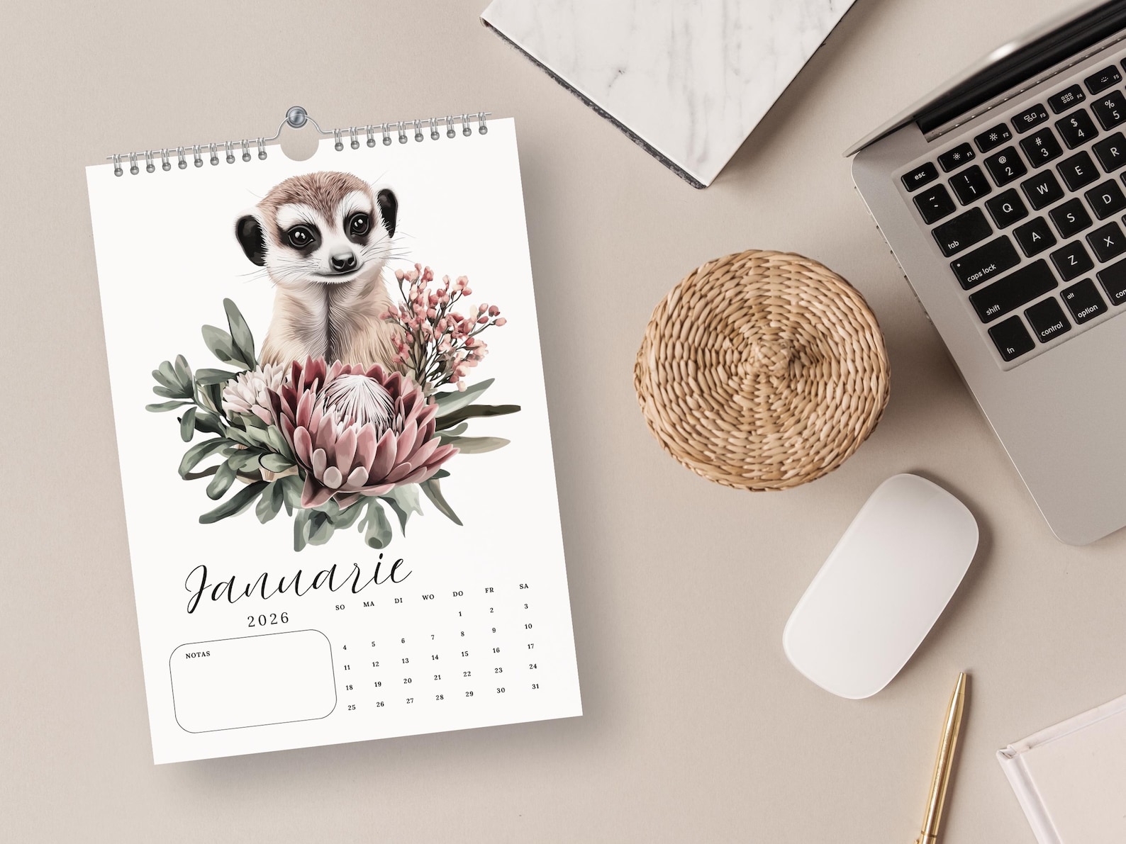 Afrikaanse Safari 2026 A4 Kalender – 13-bladsy Printable PDF | Suid ...