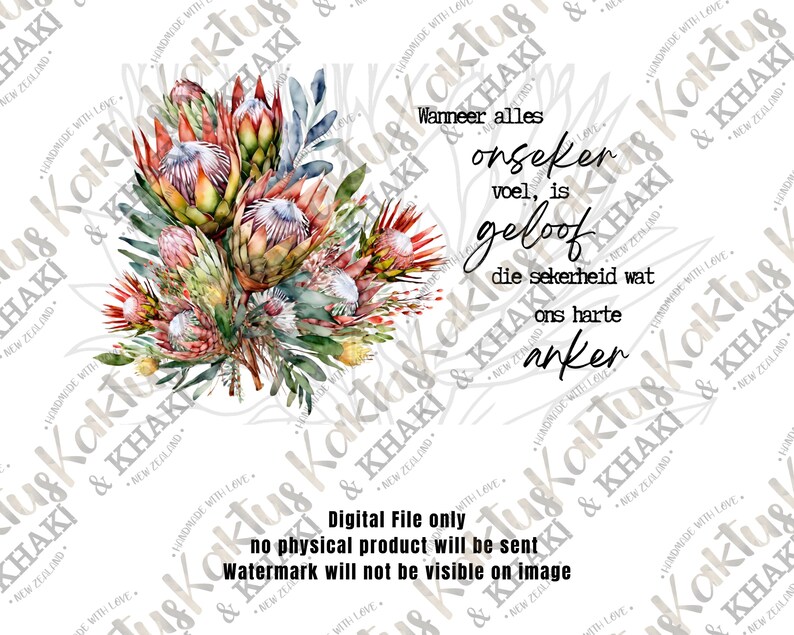 Geloof PNG Wrap | Protea & Faith Libbey Design | Afrikaans Christian ...