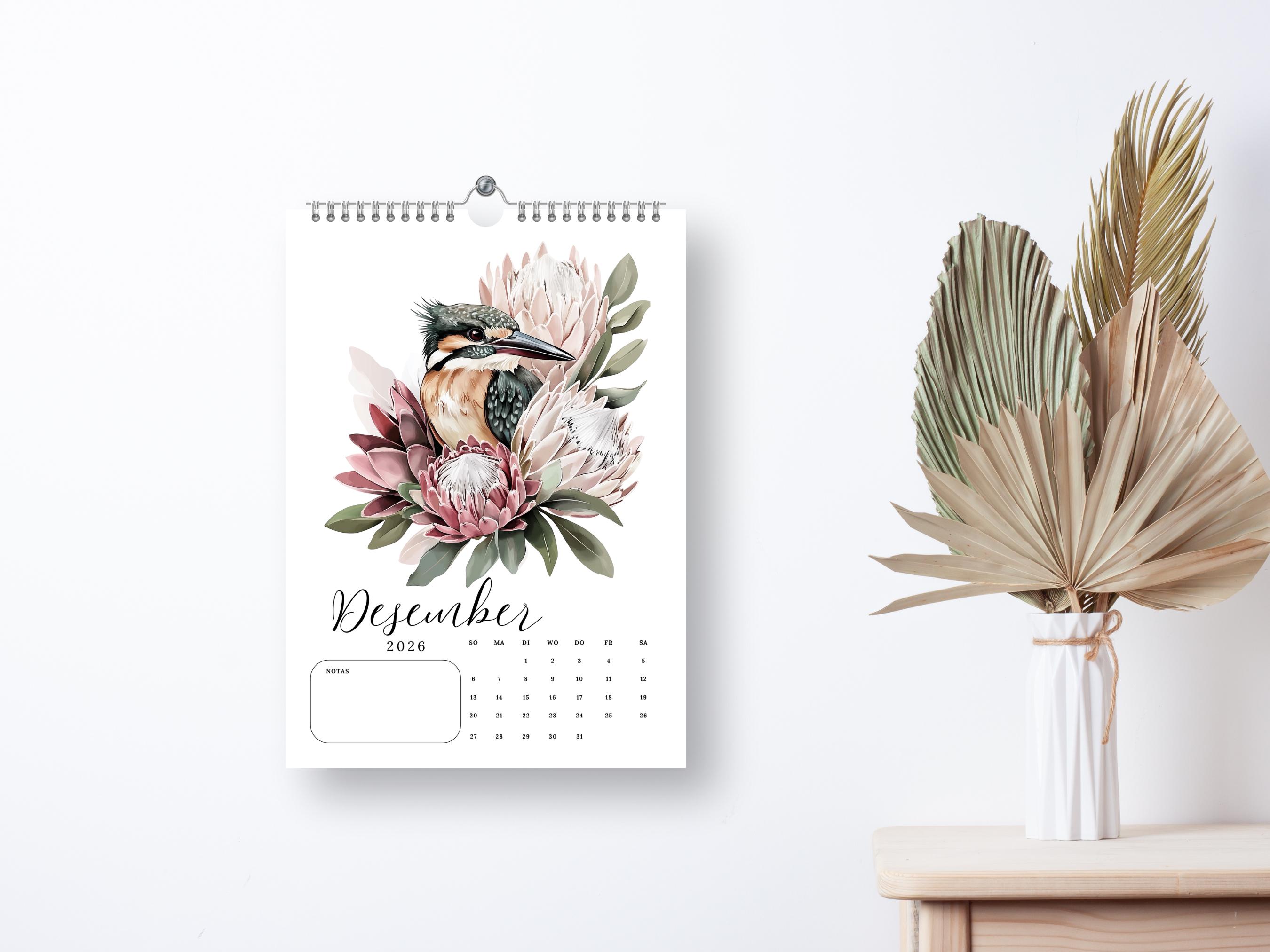Afrikaanse Safari 2026 A4 Kalender – 13-bladsy Printable PDF | Suid ...