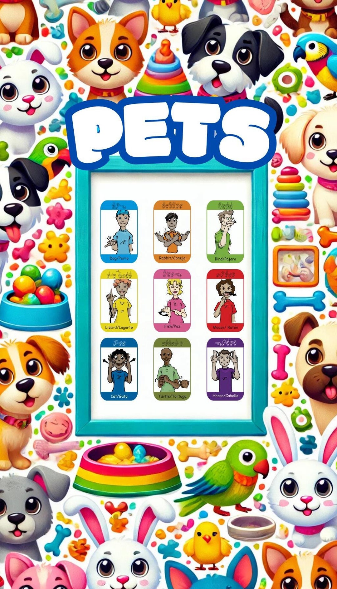 American Sign Language ASL Early Childhood Education Matching Card Game ...