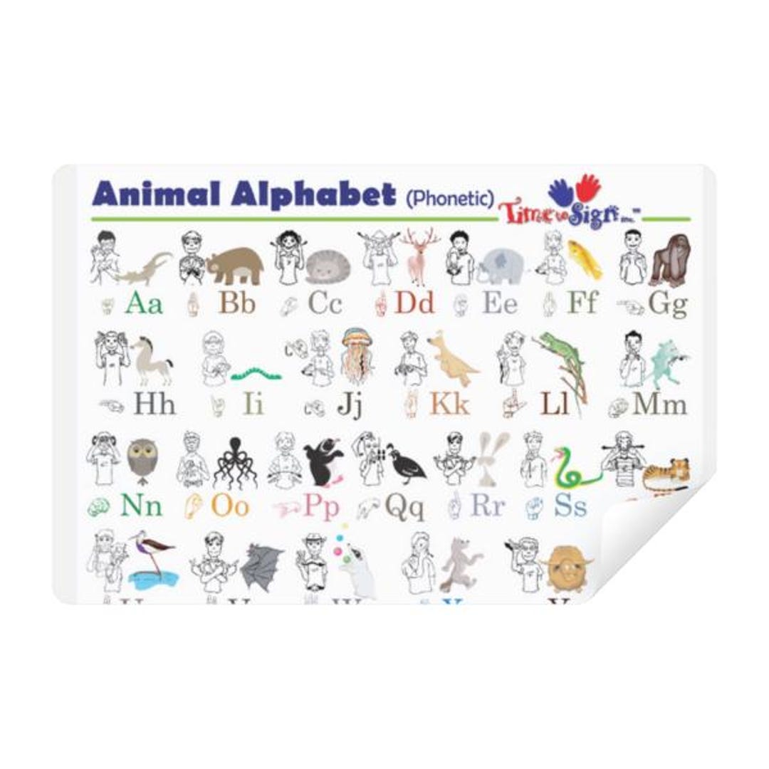 American Sign Language ASL Posters for Kids and Teachers Alpha Animals ...