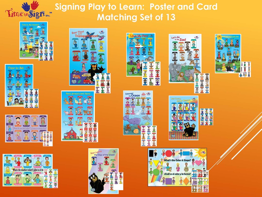 American Sign Language ASL Posters for Kids and Teachers Sign and Learn ...