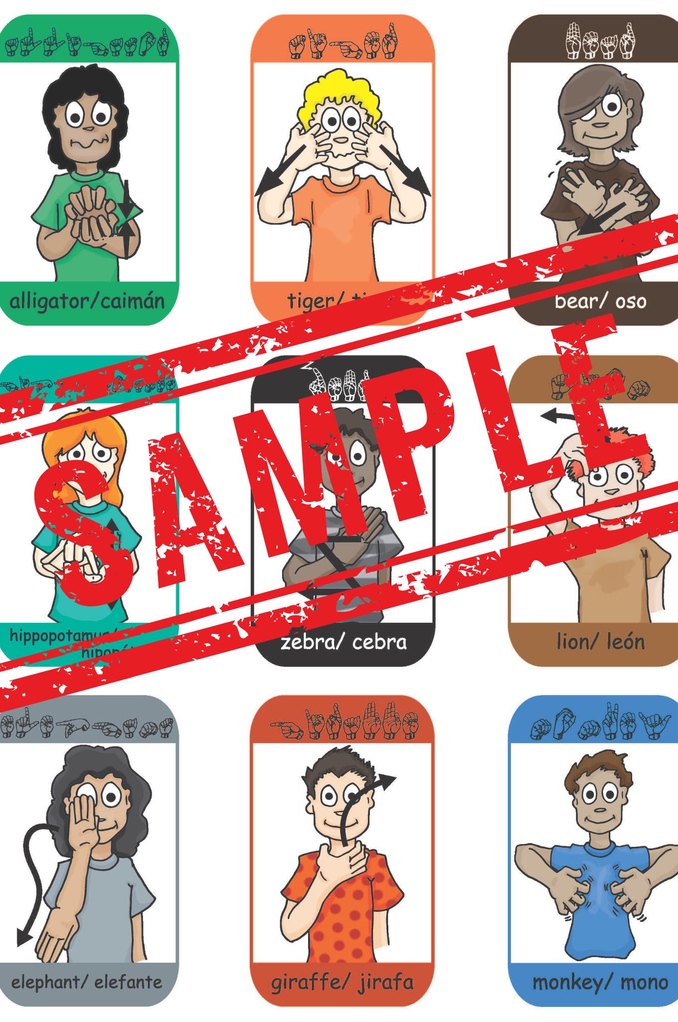 American Sign Language ASL Poster for Kids and Teachers to Learn Zoo ...