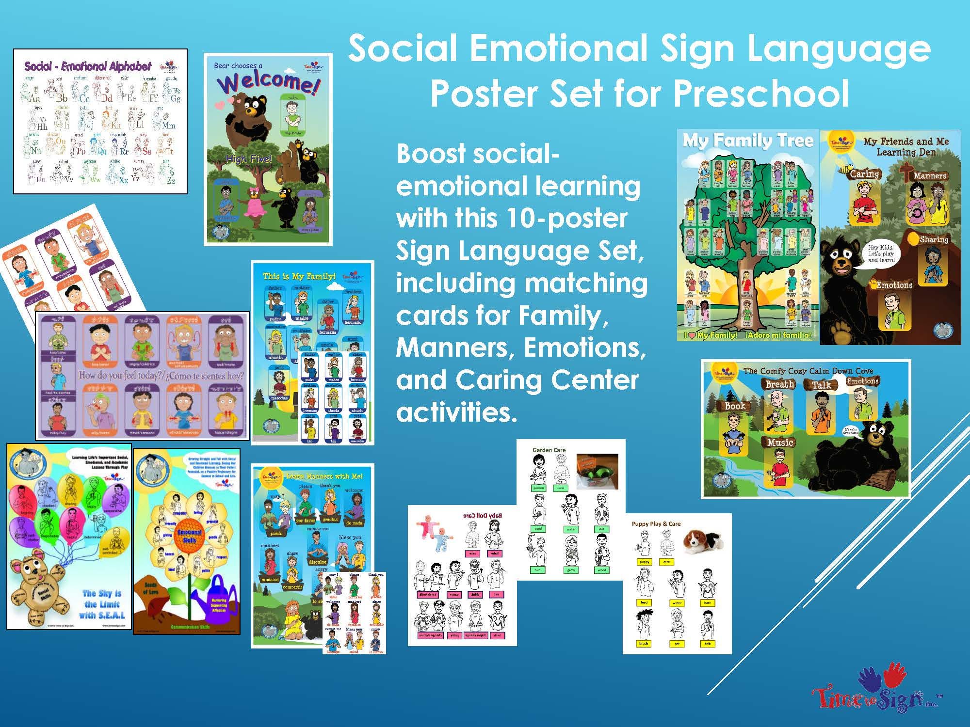 American Sign Language ASL Poster and Matching Card Set for Kids and ...