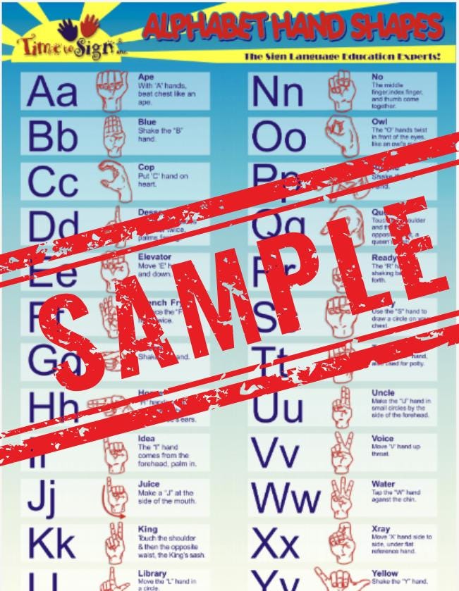 Sign Language (ASL) Poster Learn Alphabet Mnemonics DIGITAL DOWNLOAD - Etsy