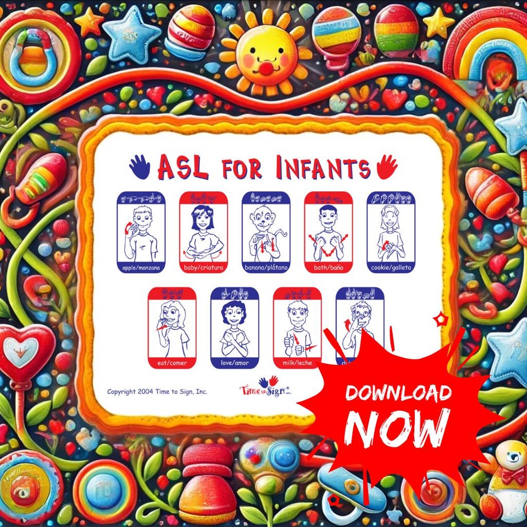 American Sign Language ASL Poster for Infants and Teachers Basic Signs ...