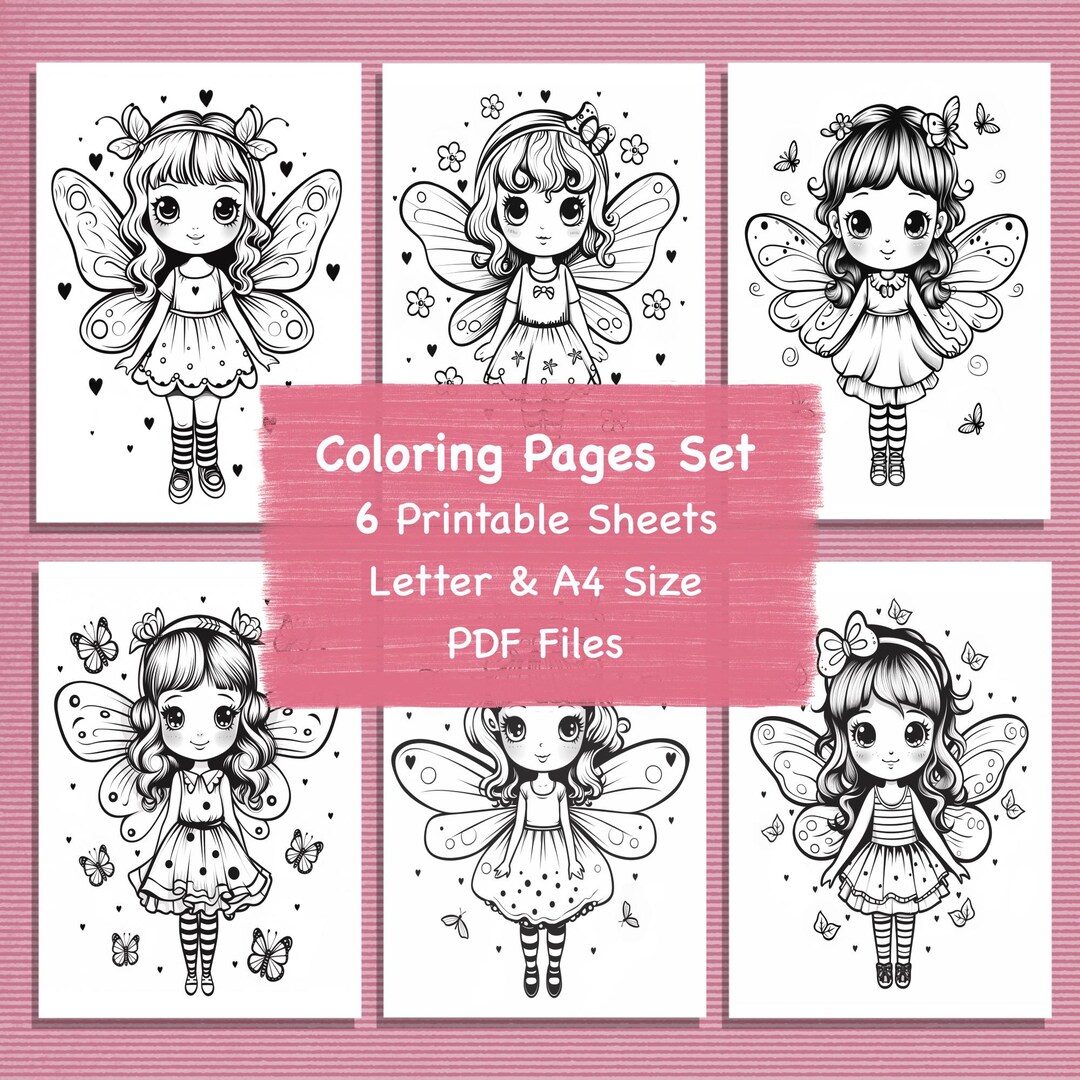 Adorable Fairy Girls Coloring Pages – Digital Download - Etsy