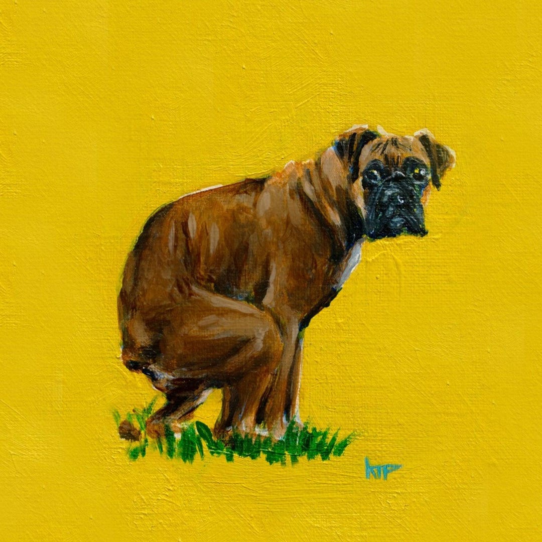 Funny Wall Art- Colorful Pooping Dogs Paintings- Archival Prints - Etsy
