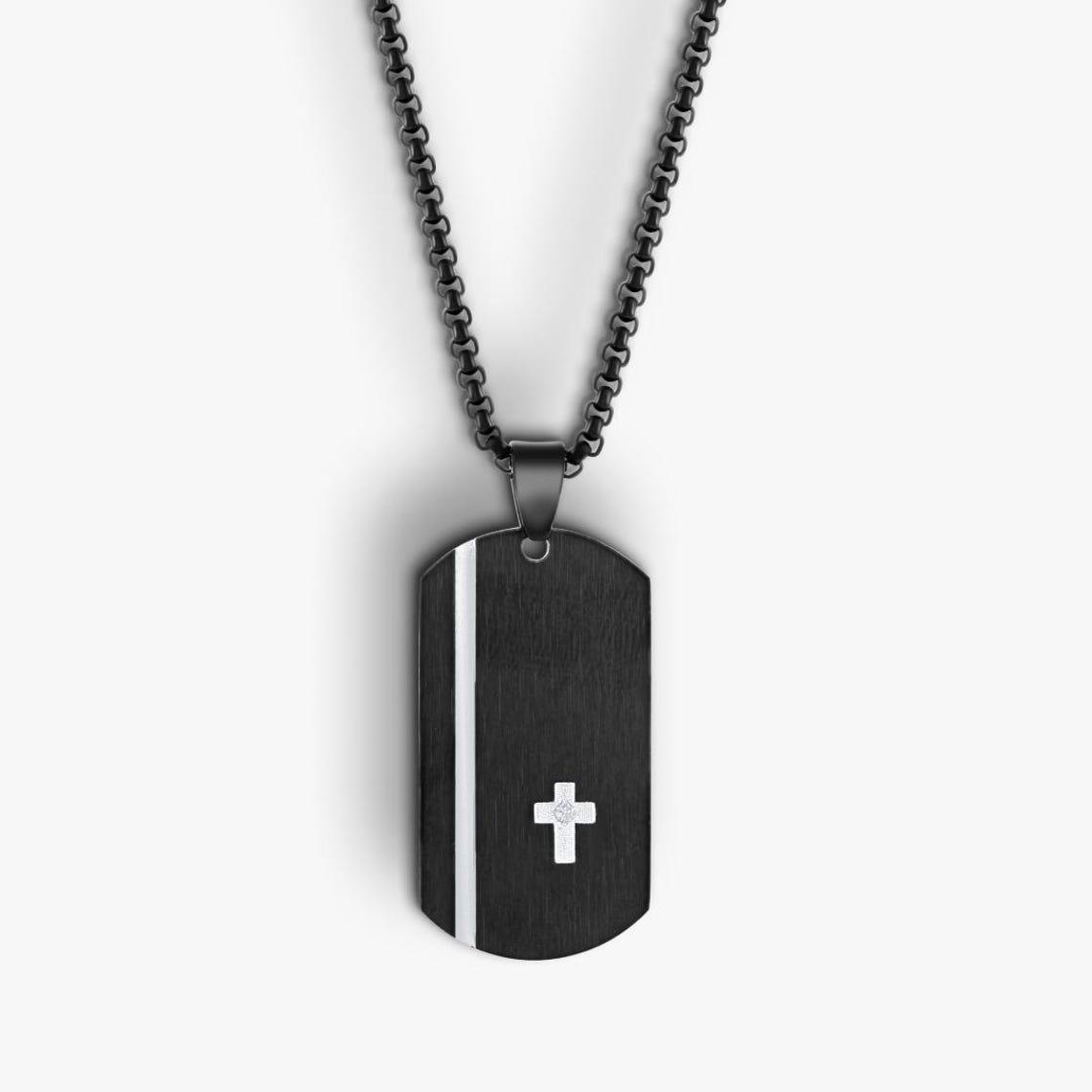 White Cross Dog Tag Pendant - Etsy
