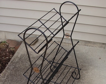 1950s Atomic Expanded Metal 8-track / Book Rack Vintage Mid-century ...