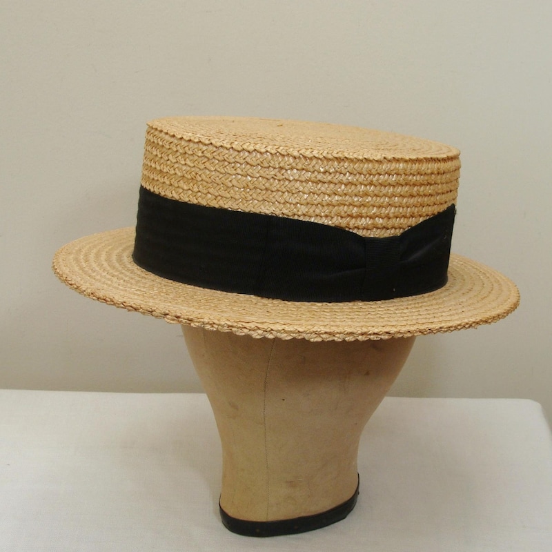 Straw Boater Hat - Etsy