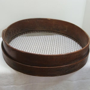 Vintage Primitive Wood Grain Sieve - Bentwood & Wire Sifter - Etsy