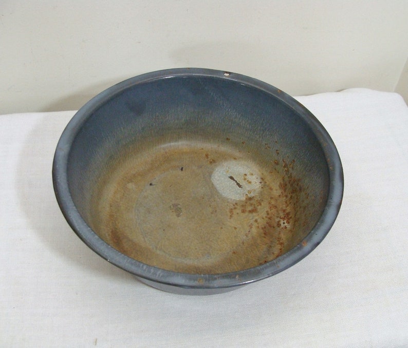 Vintage Gray Graniteware Basin Granite Ware Dish Pan | Etsy