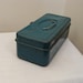 Vintage Teal Blue Metal Tool Box - Etsy