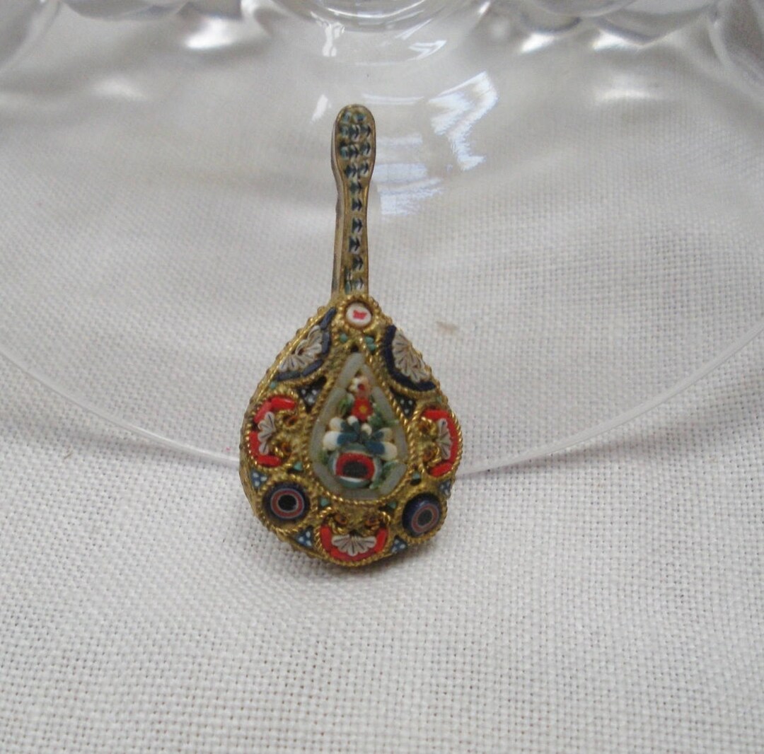 Vintage Micro Mosaic Mandolin Brooch - Etsy