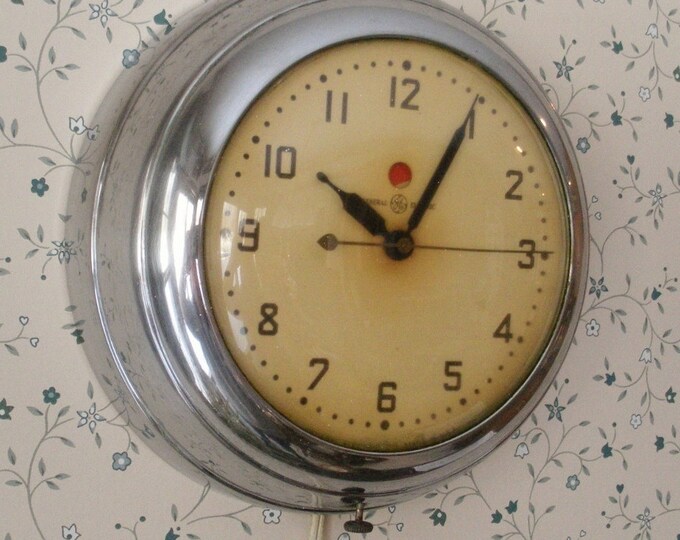 Vintage Chrome GE Electric Kitchen Wall Clock - Etsy