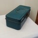 Vintage Teal Blue Metal Tool Box - Etsy
