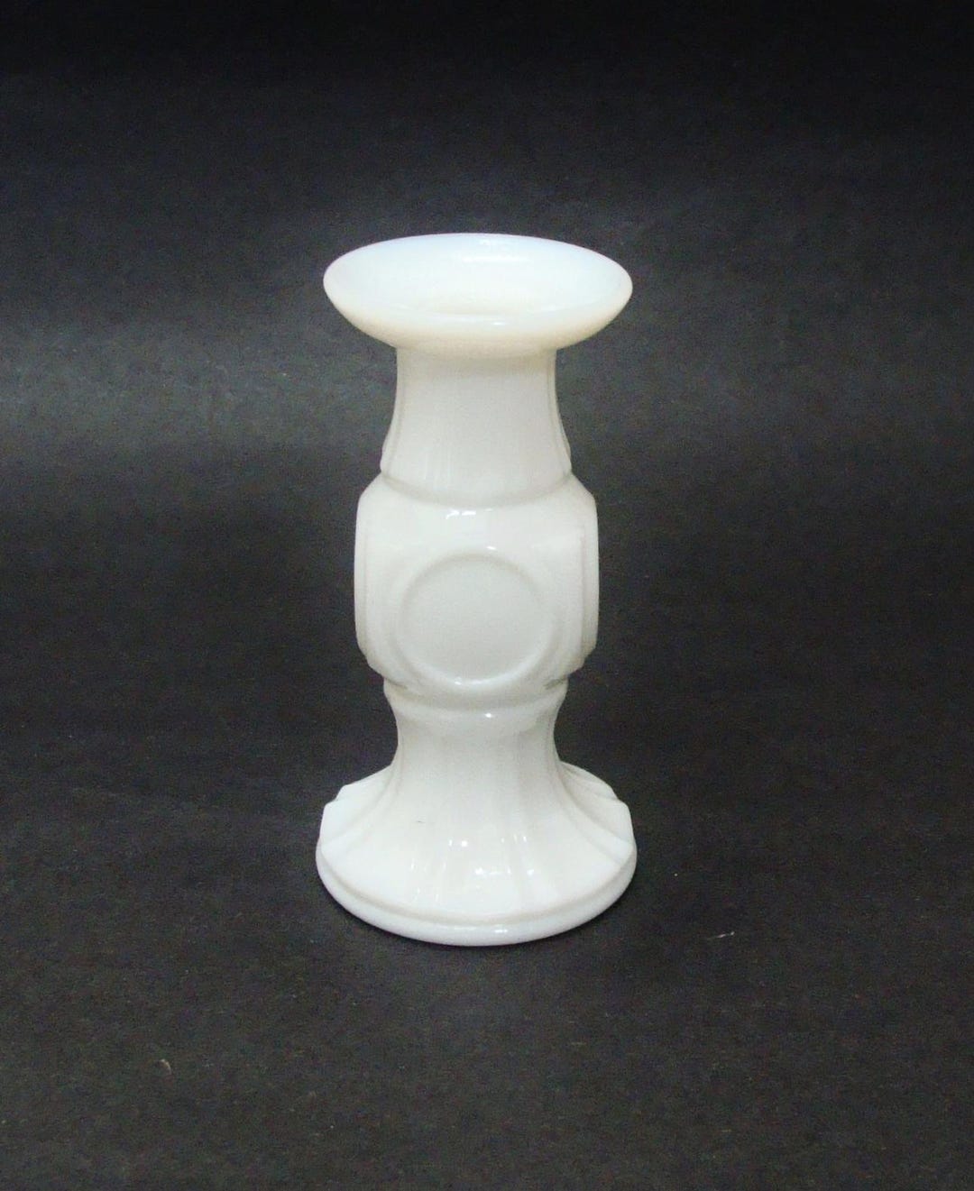 Vintage Wheaton Bullseye Milk Glass Candlestick - Single Candle Holder ...