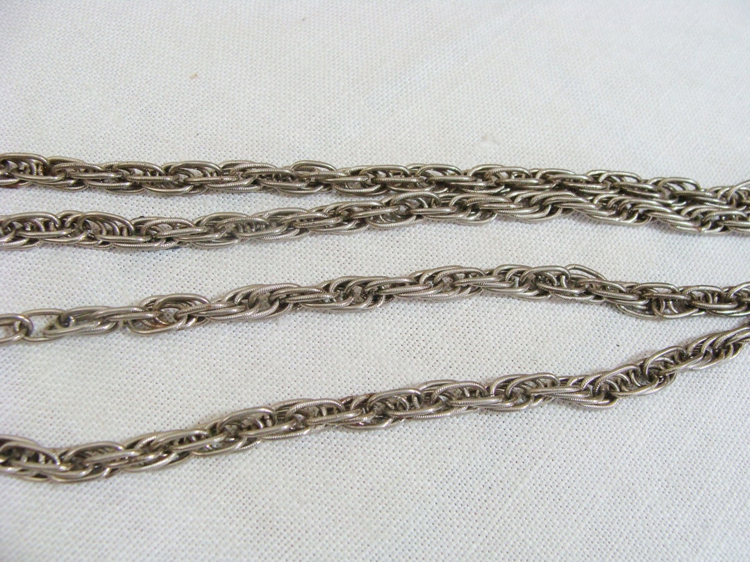 Vintage Antique Silver Tone Chain Necklace - Etsy