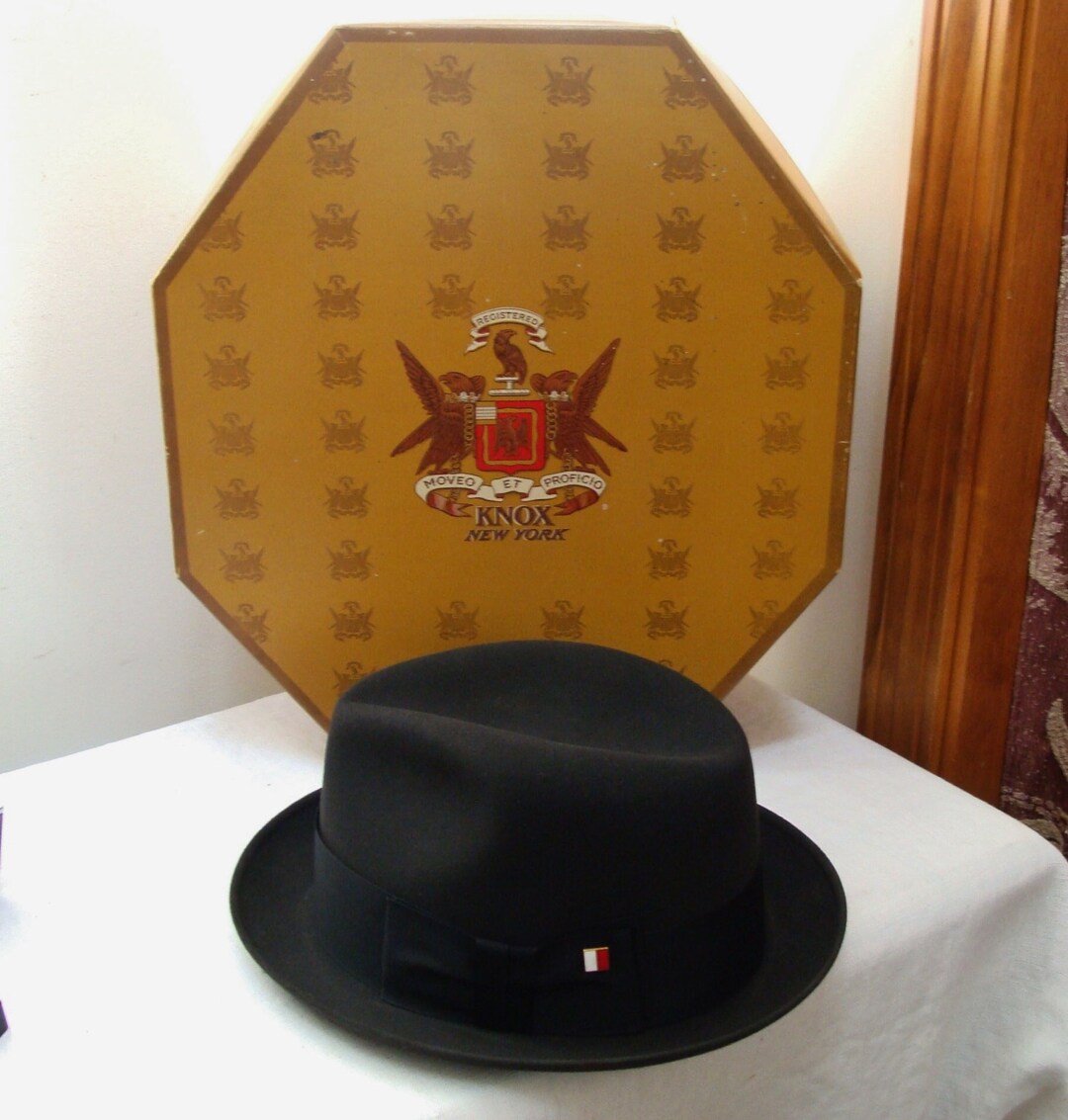 Vintage Knox Black Mens Fedora in Hatbox - Etsy
