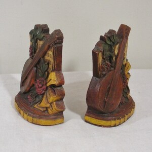 Vintage Syroco Mandolin Bookends - Roses & Sheet Music - Etsy