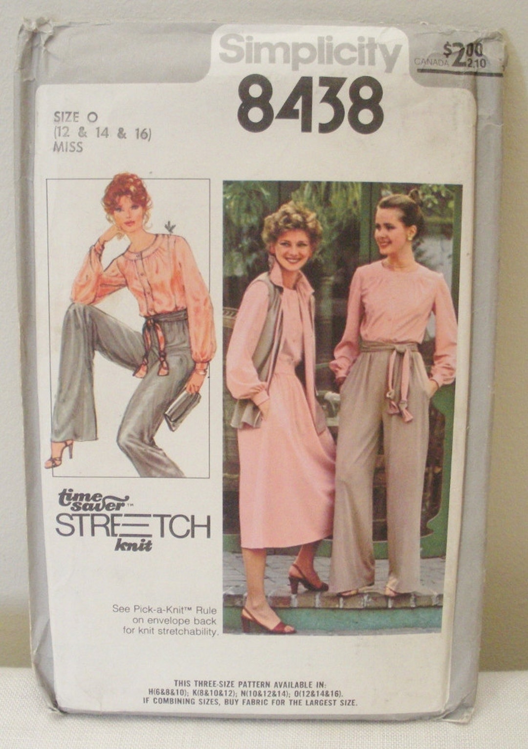 Vintage 1978 Simplicity 8438 Pattern 3 Sizes in 1 12, 14, 16 - Etsy