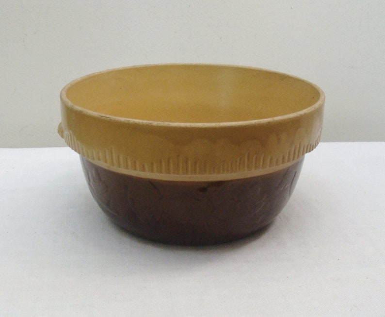 Vintage Stoneware Brown Leaf Bowl Cook-rite Cookware - Etsy