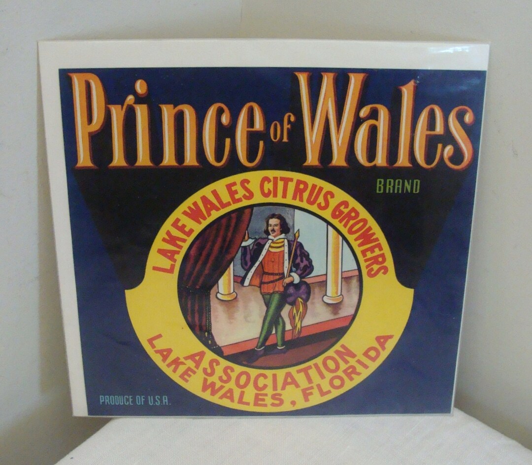 Vintage Prince of Wales Crate Label - Florida Citrus Growers - Etsy