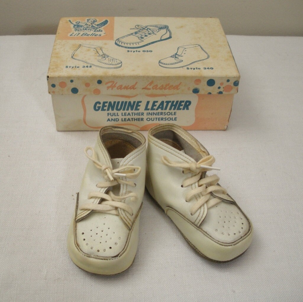 Vintage Feather Lite Little Belles White Baby Shoes - Etsy