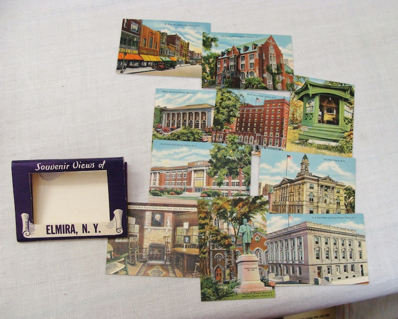 Vintage Elmira NY Color Tinted Postcard Pack 10 Souvenir - Etsy