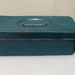 Vintage Teal Blue Metal Tool Box - Etsy