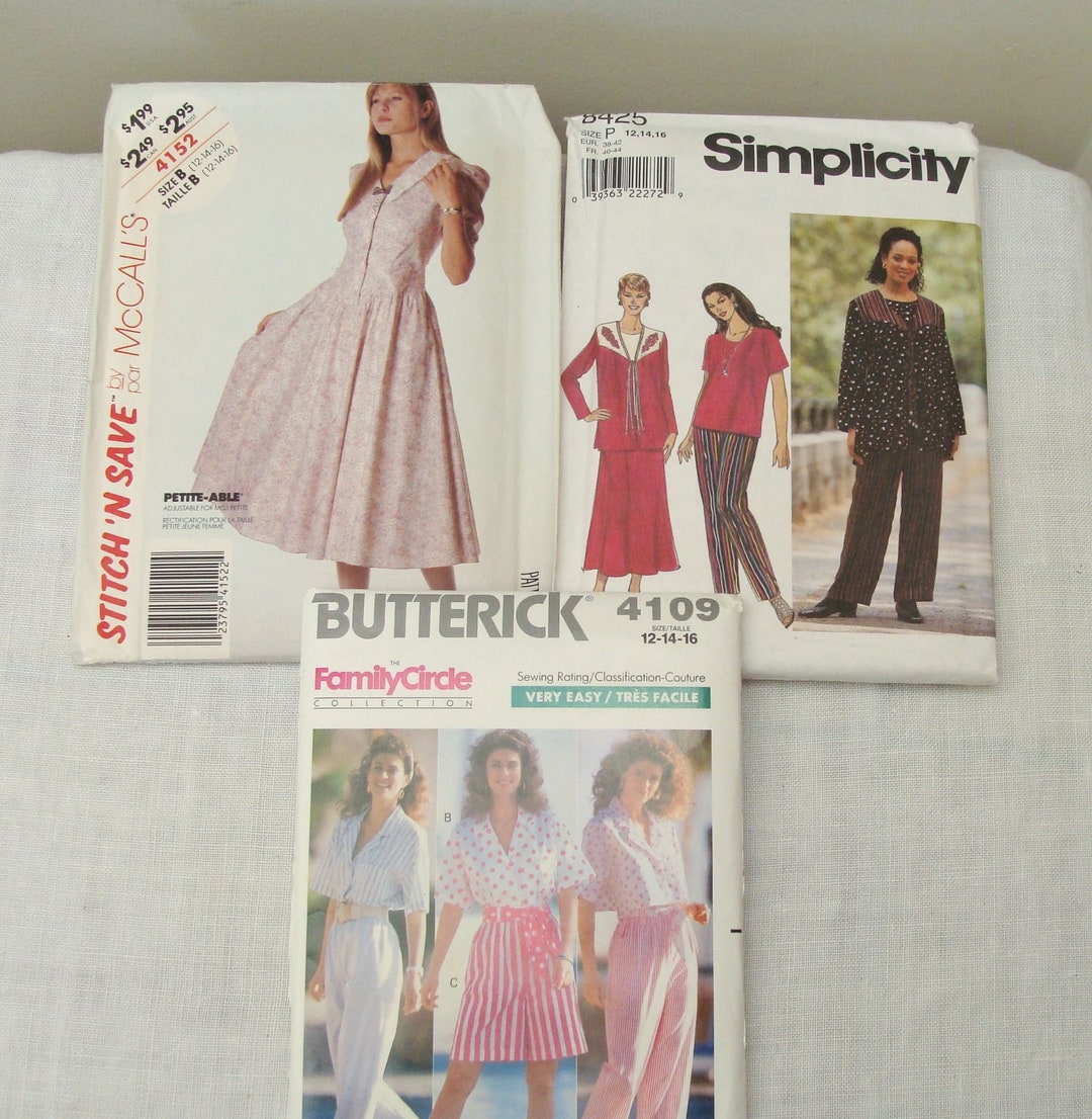 Vintage Lot of 3 Sewing Patterns - Uncut Mccalls 4152 Butterick 4109 Simplicity 8425 - Etsy