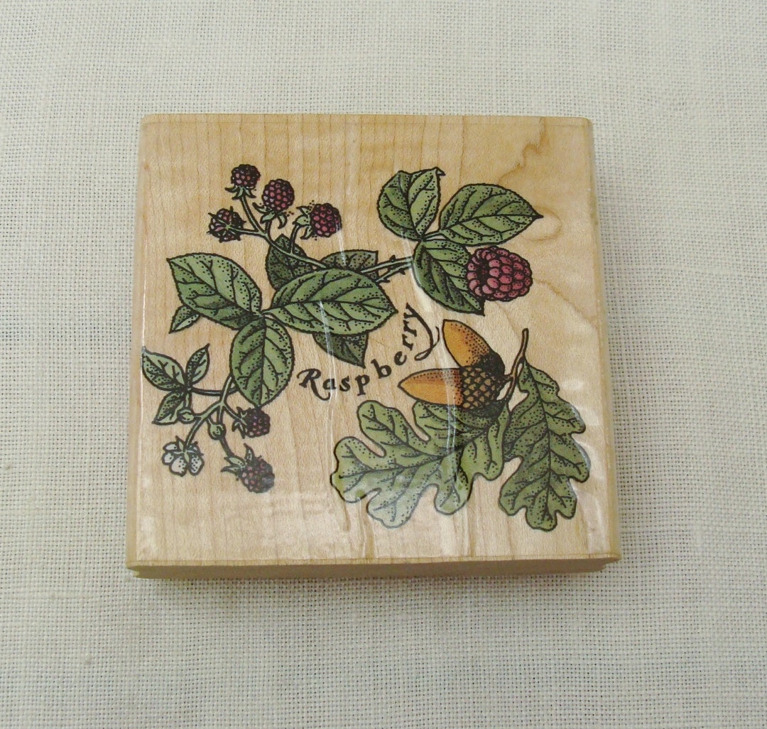 Vintage Raspberry Collage Wood Rubber Stamp - Etsy