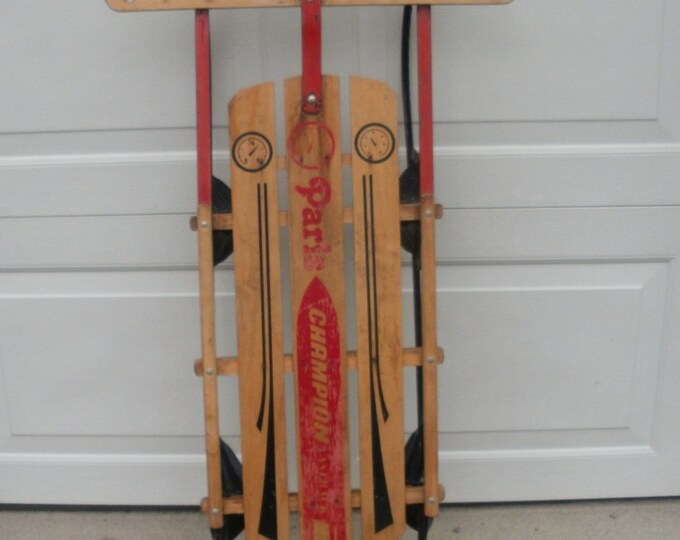 Vintage Wood Paris Champion Fastback Snow Sled - Etsy