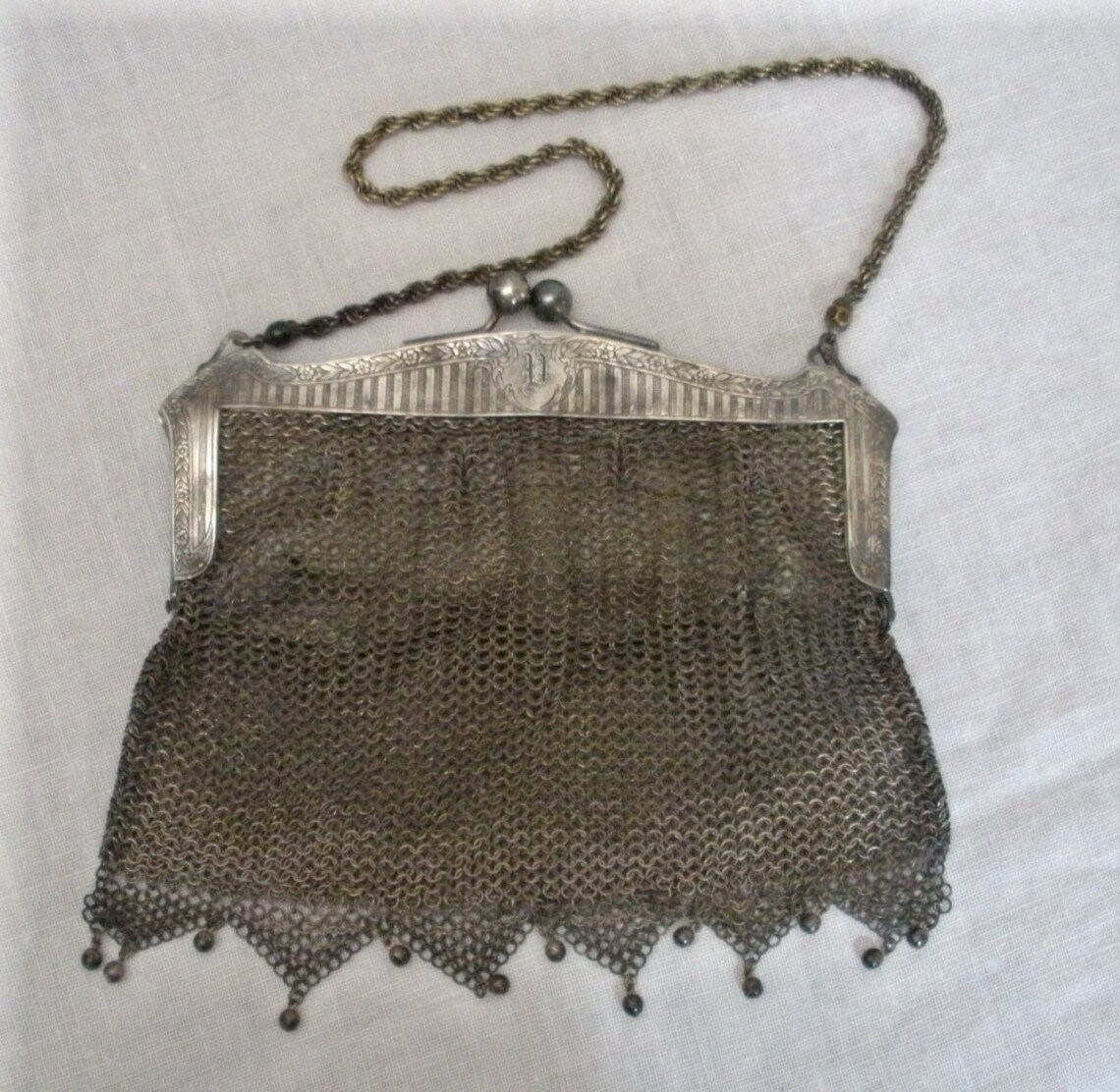 Antique German Silver Chain Mail Purse 1911 Link Bag - Etsy