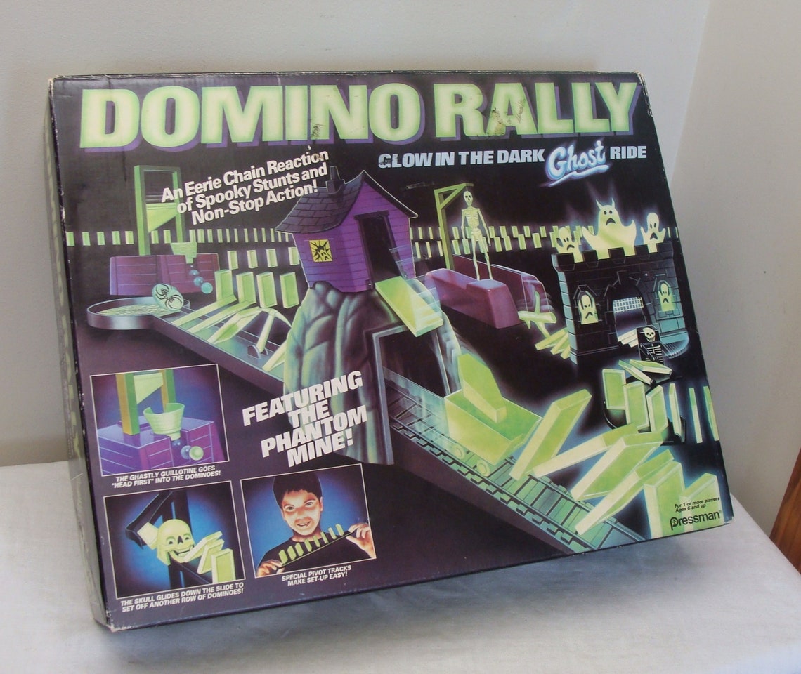Vintage Glow in the Dark Ghost Ride Domino Rally Set - Etsy
