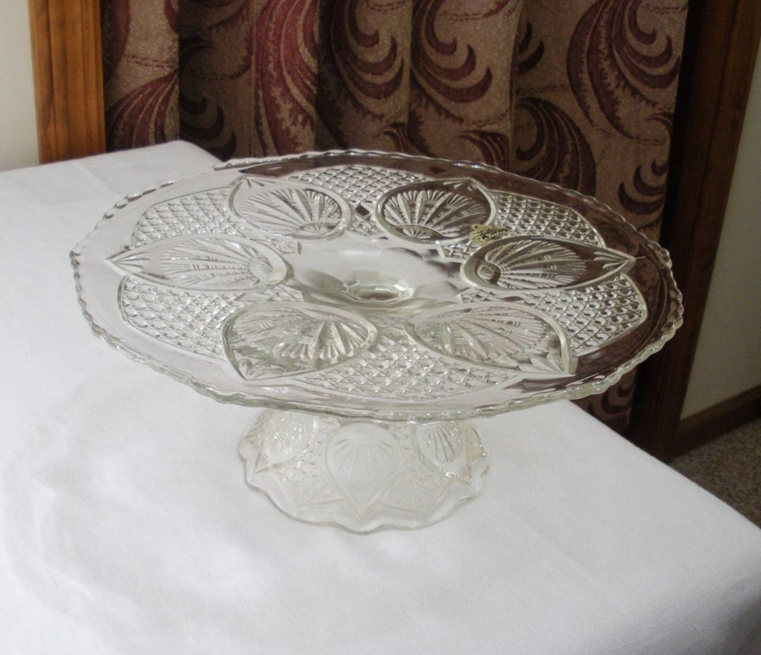 Vintage Fenton Pedestal Cake Plate - Cake Stand - Etsy