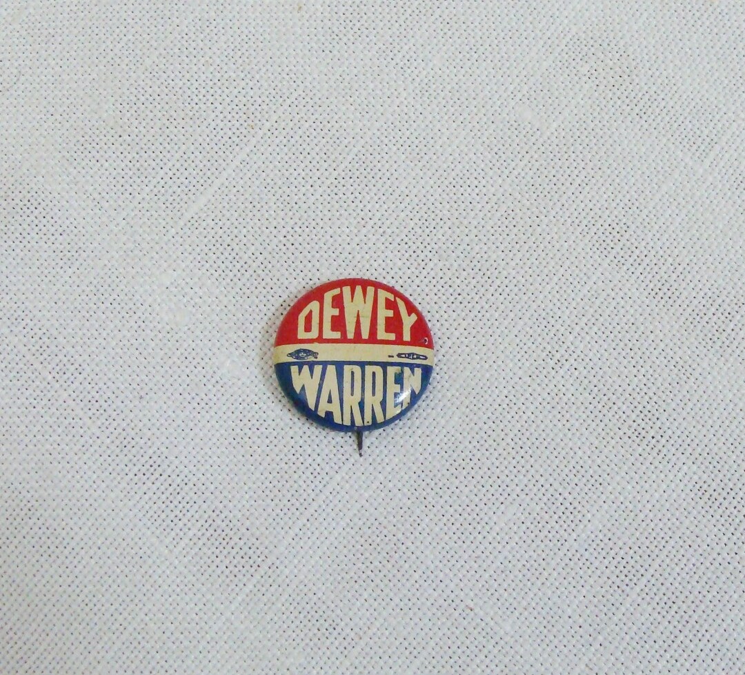 Vintage Dewey Warren Campaign Pin - Etsy