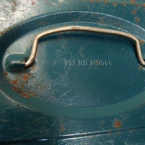 Vintage Teal Blue Metal Tool Box - Etsy