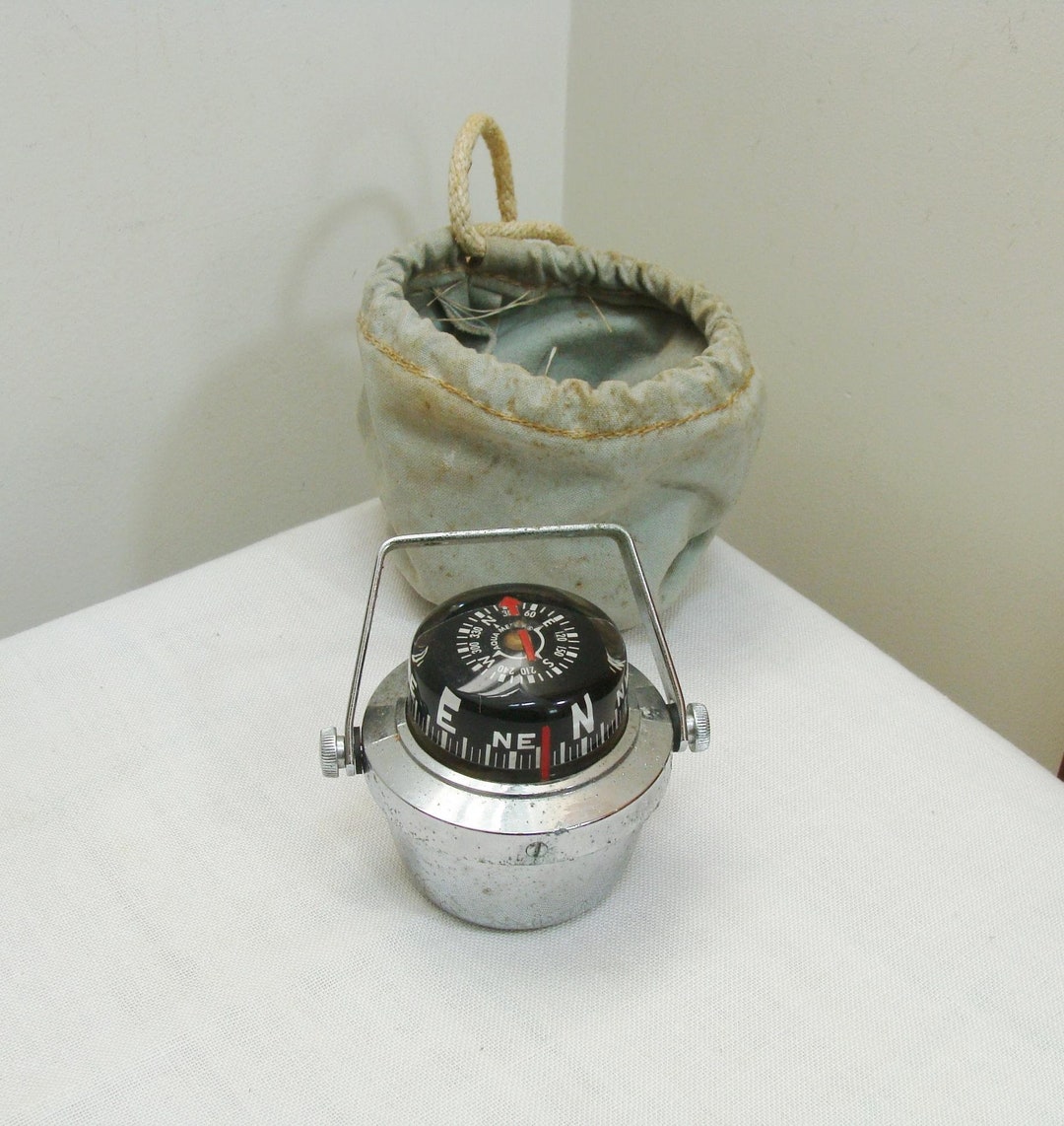 Vintage Aqua Meter Boat Compass With Storage Bag - Etsy