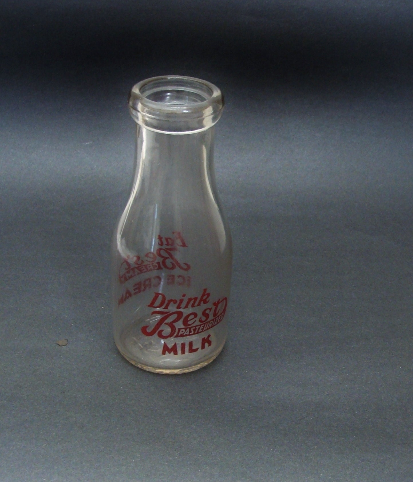 Vintage Pint Size Milk Bottle - Drink Best Milk & Eat Best Ice Cream - Etsy